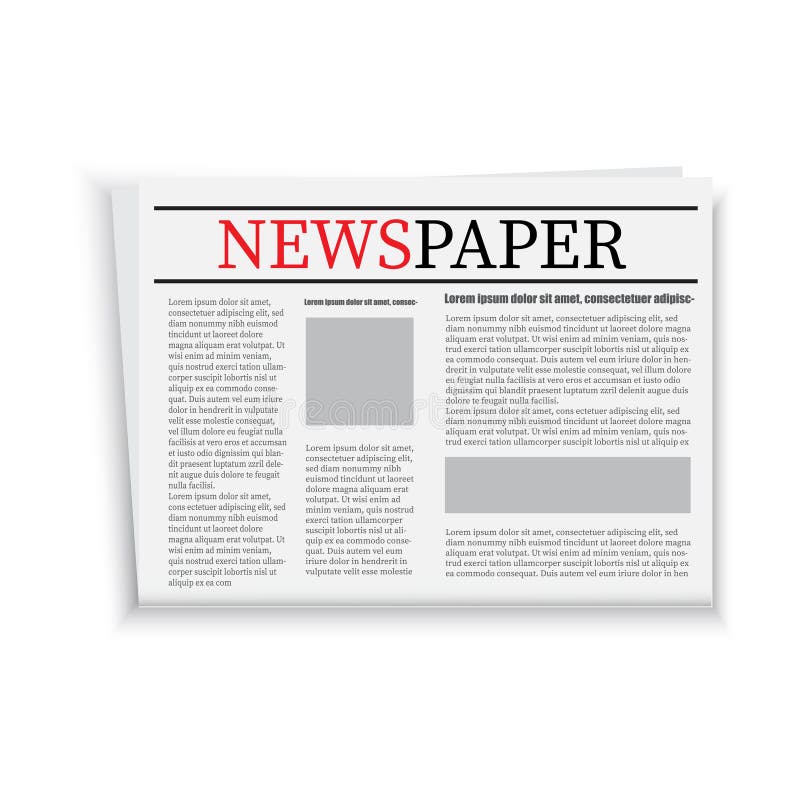 Newspaper Front Page. Bold Red and Black Title. Multiple Columns ...