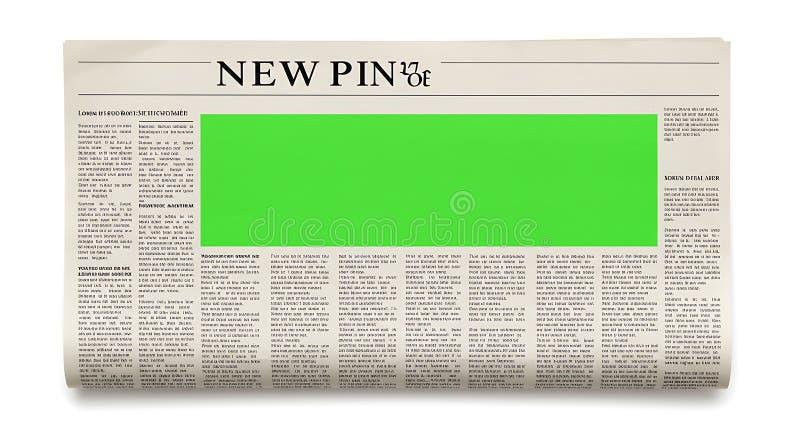 Newspaper with Green Screen Template for Mockups and Advertisements ...