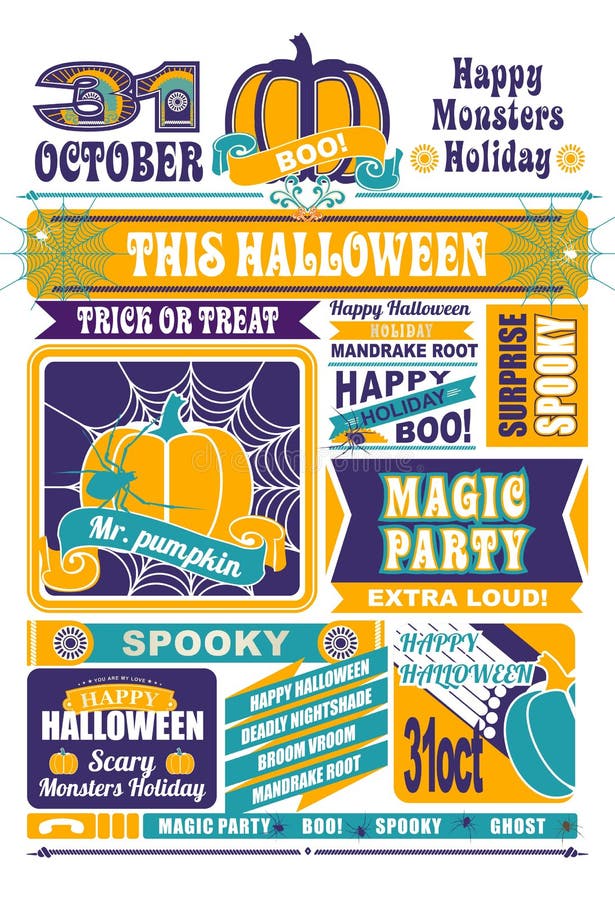 News Newspaper Festive Halloween Stock Vector - Illustration of pattern ...