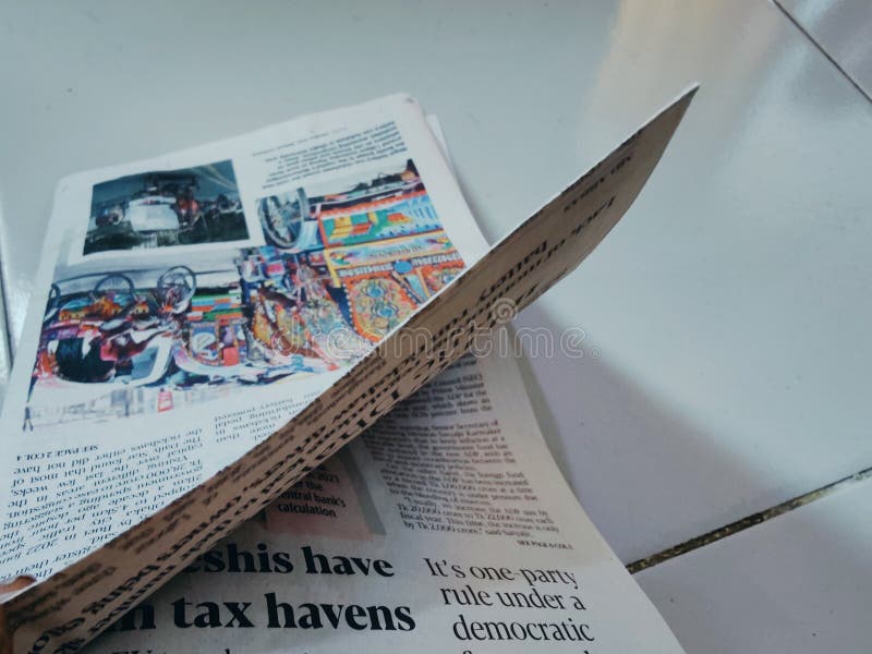 Newspaper Headline on the Background Stock Photo - Image of currency ...