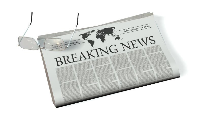 Newspaper With The Headline Breaking News Stock Illustration ...