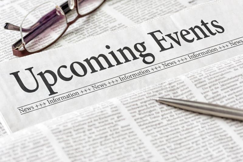A Newspaper with the Headline Upcoming Events Stock Image - Image of ...