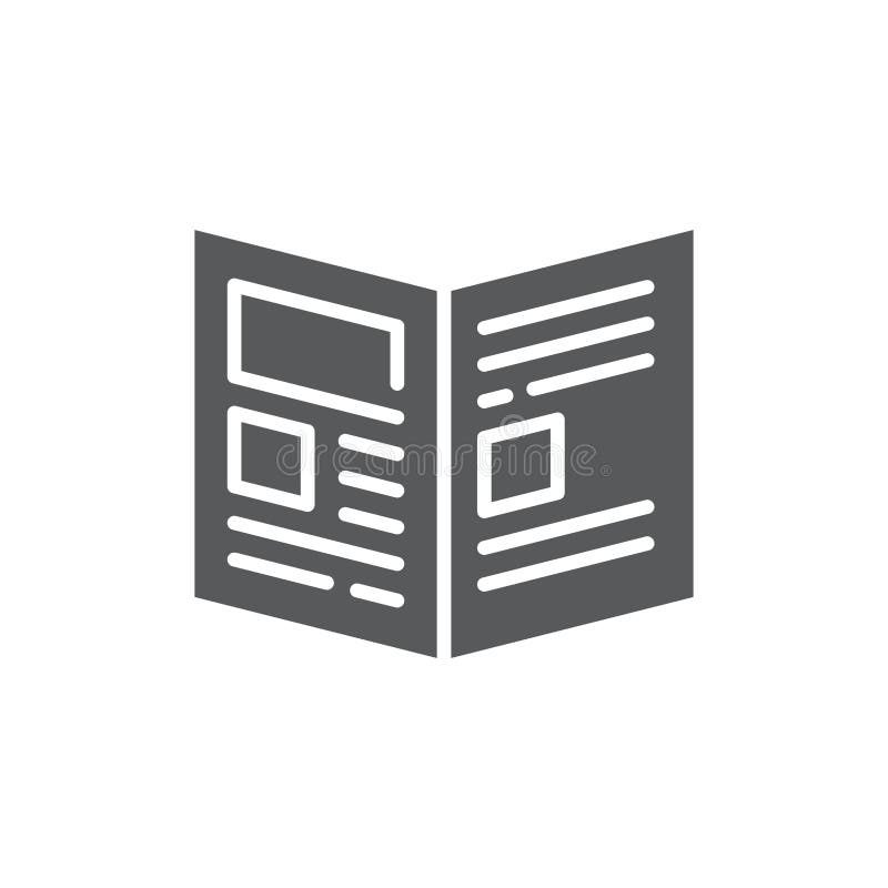 Newspaper Headline Vector Icon Symbol Isolated on White Background ...