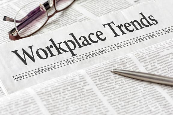 Newspaper with the Headline Workplace Trends Stock Image - Image of ...