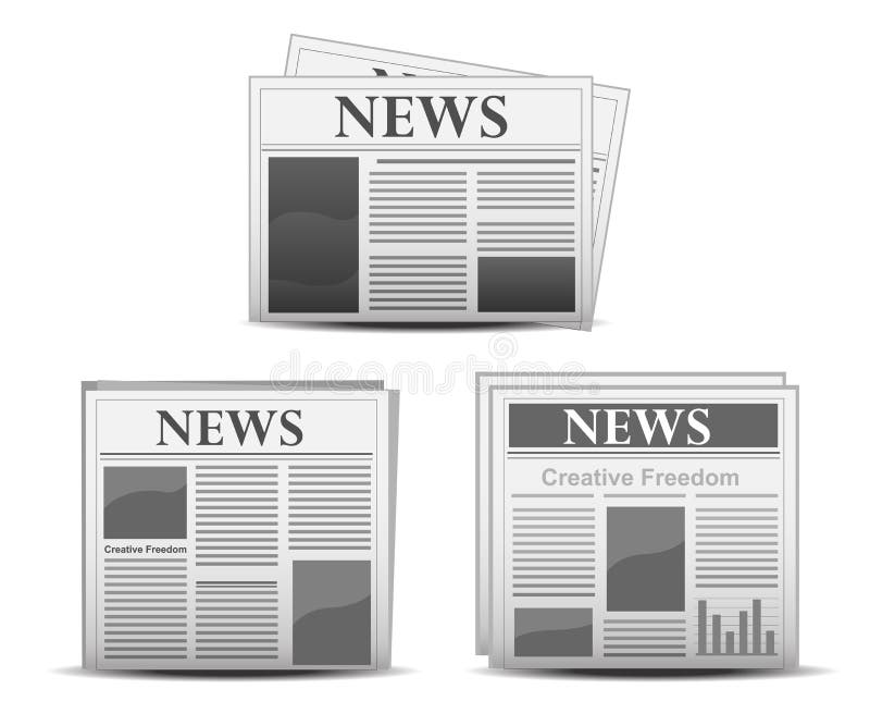 Stack of newspaper stock illustration. Illustration of object - 18883891