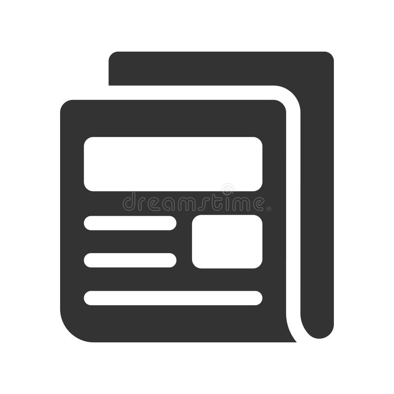 Newspaper Icon stock vector. Illustration of newspaper - 319459243