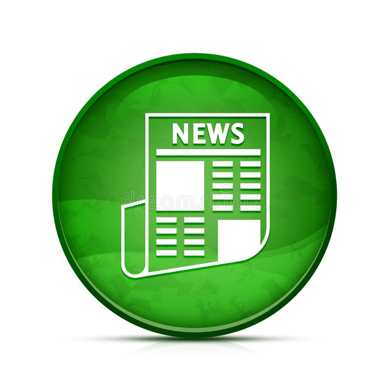 Newspaper Icon on Classy Splash Green Round Button Illustration Stock ...