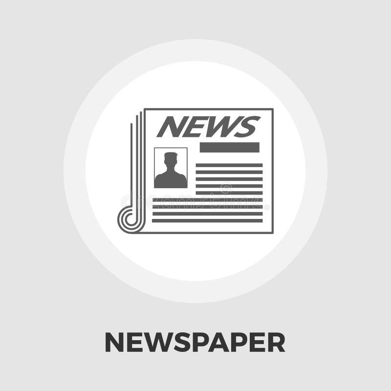 Newspaper icon flat stock vector. Illustration of current - 89293242