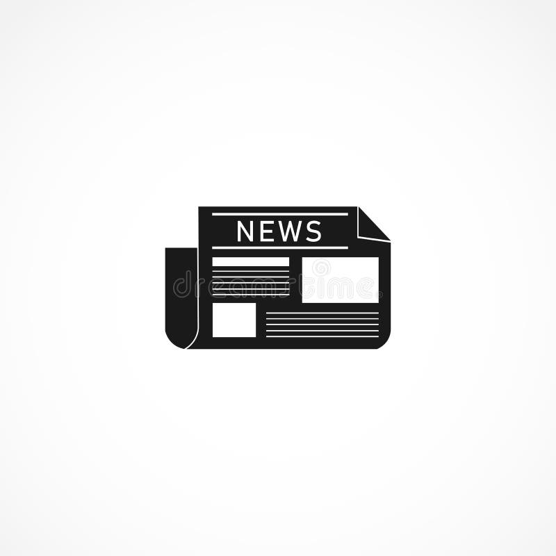 Newspaper Icon. News Isolated Solid Icon Stock Vector - Illustration of ...