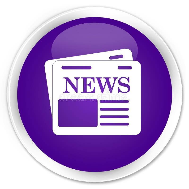 Newspaper Icon Premium Purple Round Button Stock Illustration ...