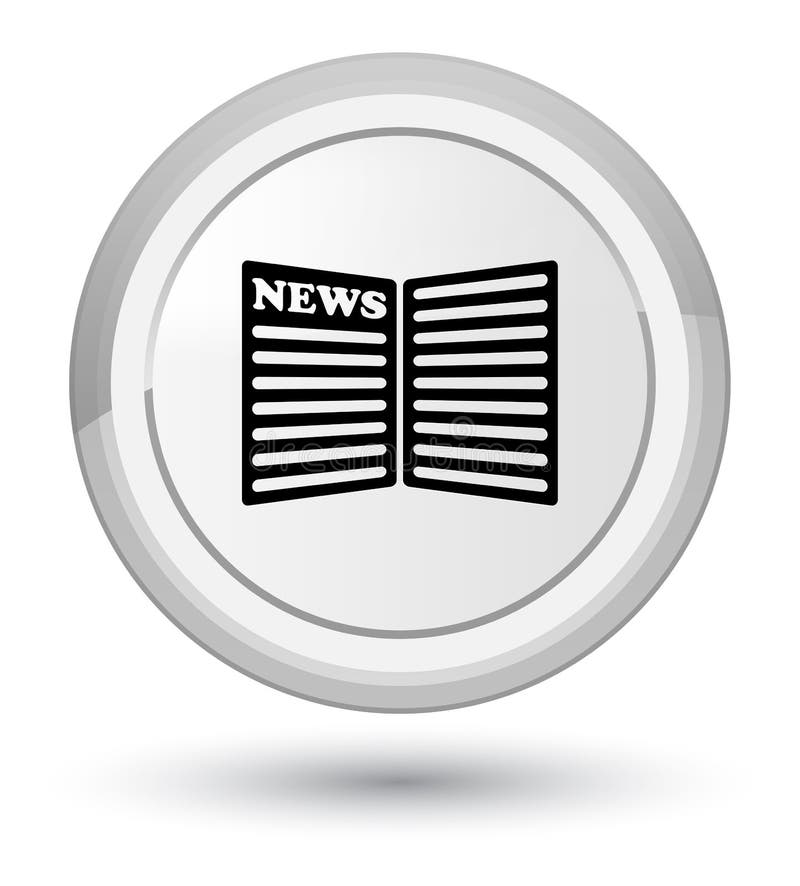 Newspaper Icon Prime White Round Button Stock Illustration ...