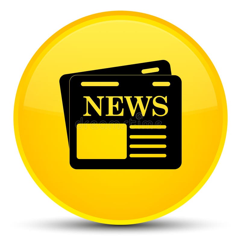 Newspaper Icon Special Yellow Round Button Stock Illustration ...