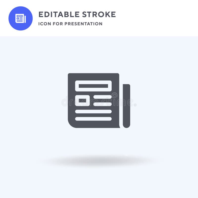 Newspaper Icon Vector, Filled Flat Sign, Solid Pictogram Isolated on ...