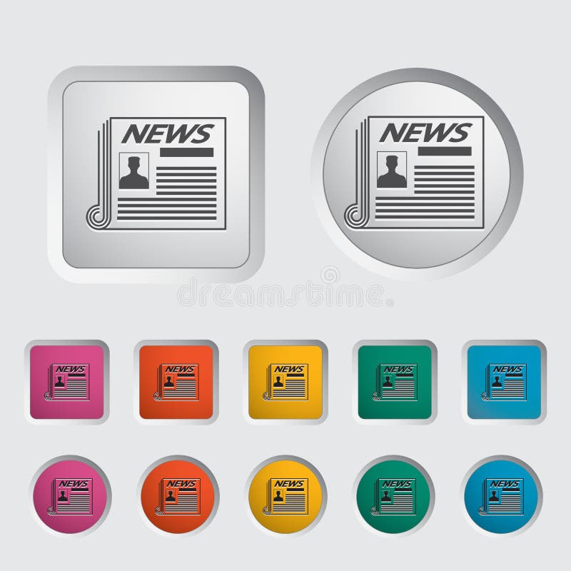 Newspaper icon. stock vector. Illustration of painting - 90677423