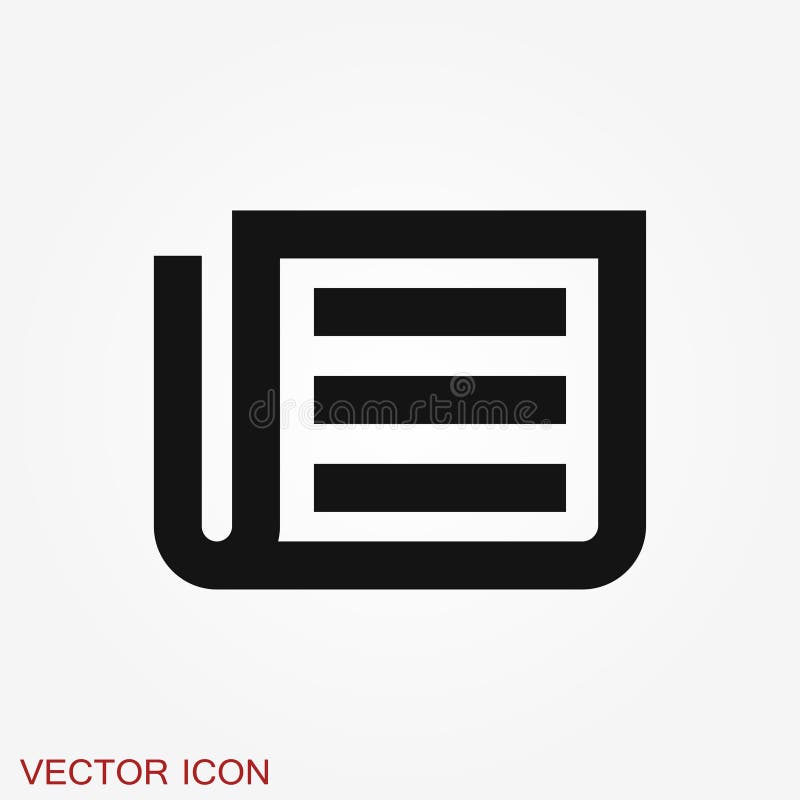 Newspaper Icon Vector. Symbol of News. Flat Design Stock Illustration ...