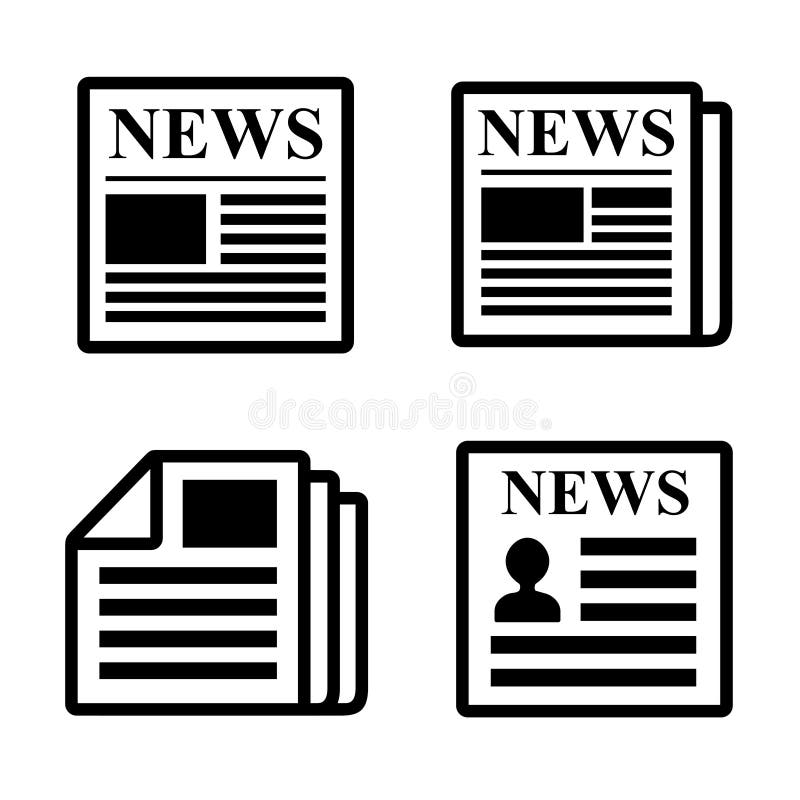 Newspaper icons set. stock vector. Illustration of isolated - 35915723
