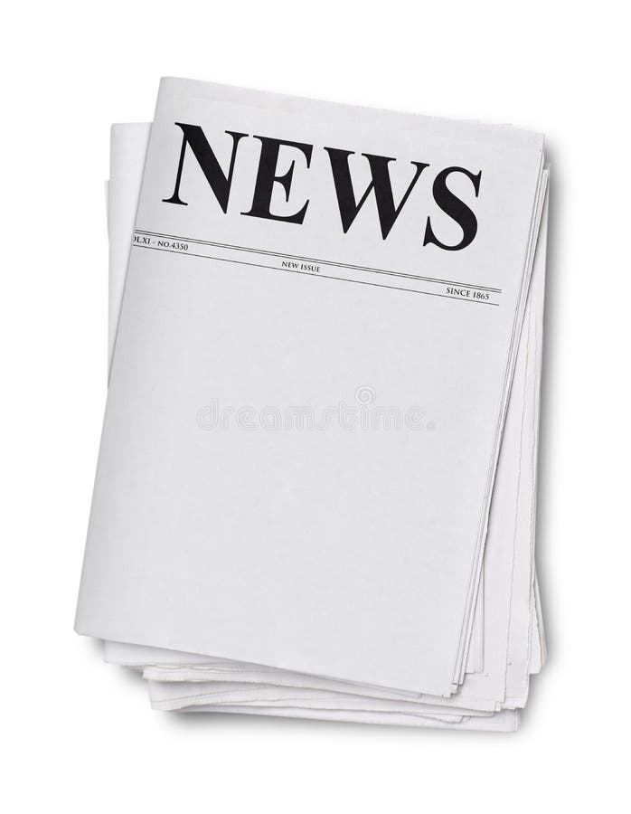 Newspaper Isolated on White Stock Image - Image of media, angle: 49107987