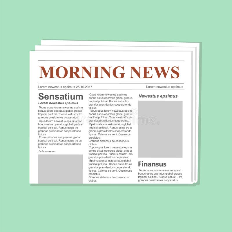 Newspaper Journal Vector Template. daily Paper Flat Illustration Stock ...