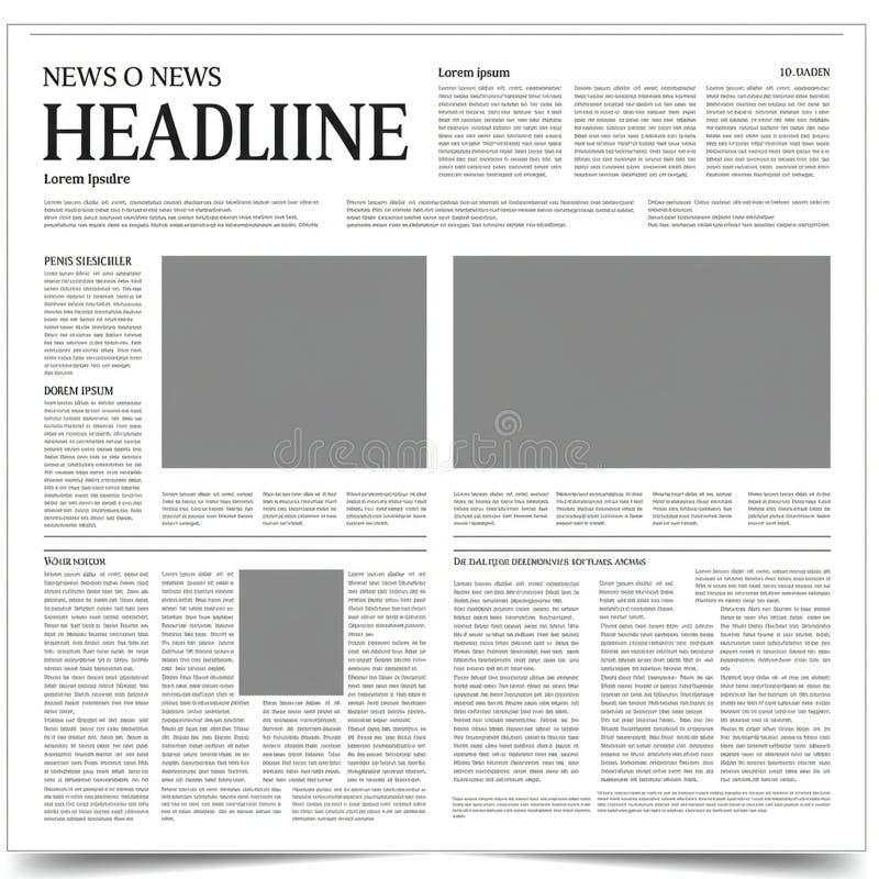 Typical Newspaper Format Stock Illustrations – 6 Typical Newspaper ...