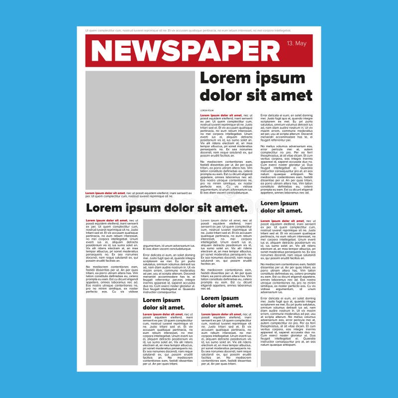 Vector daily Newspaper Template, Tabloid, Layout Posting Reportage ...