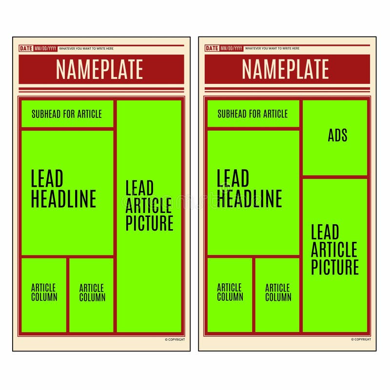 Blank Newspaper Layout Template Newspaper Template | TPT