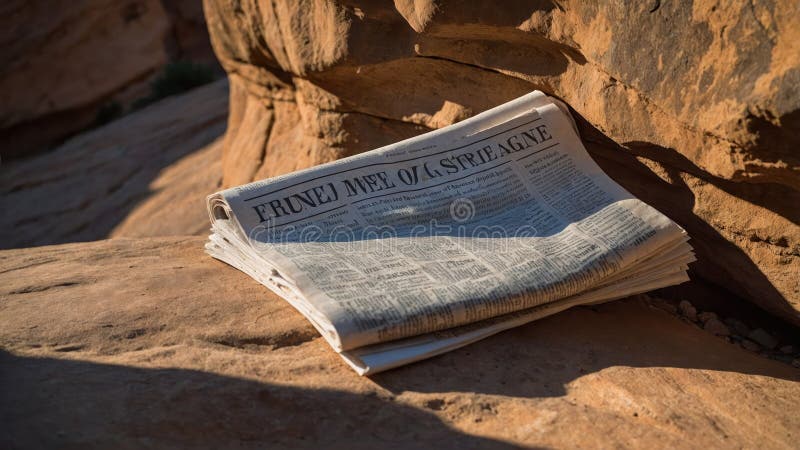Old Newspaper on Rock Surface: Historical News Stock Illustration ...