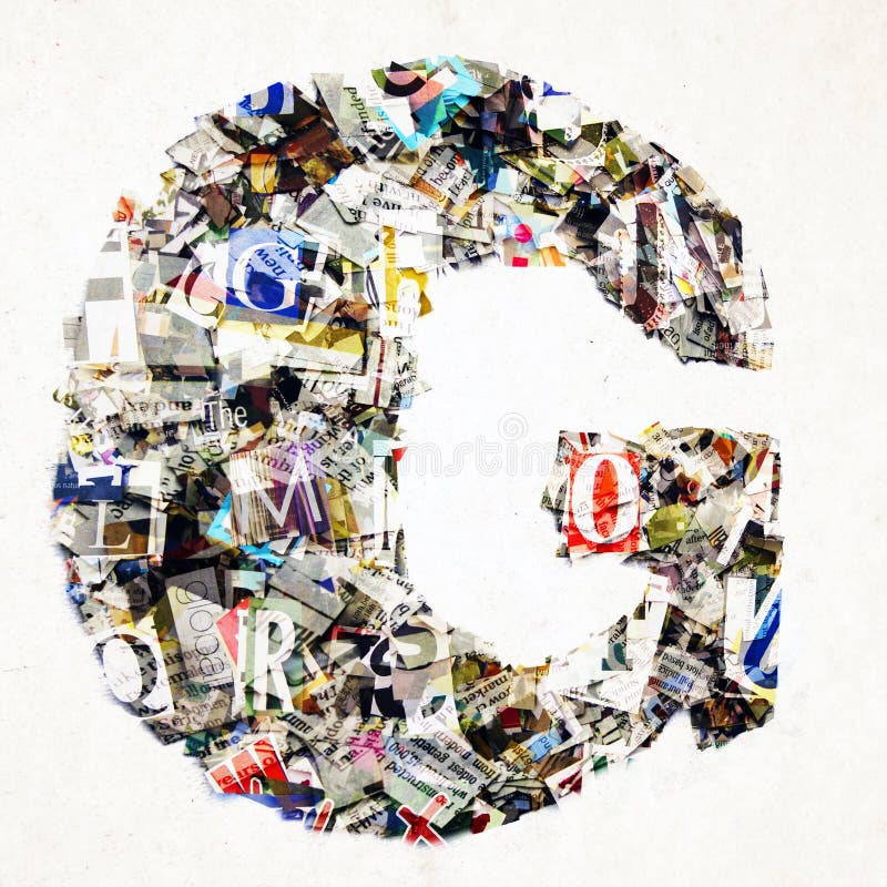 Newspaper Letter L Made from Newspaper and Magazine Confetti Stock ...