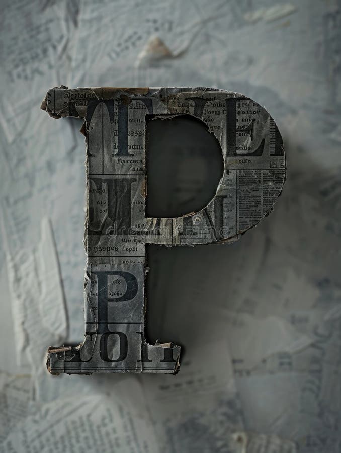 Newspaper letter p stock image. Image of design, communication - 383051425