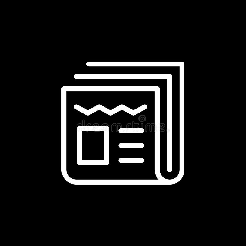 Newspaper Line Outline Modern Icon Stock Vector - Illustration of ...