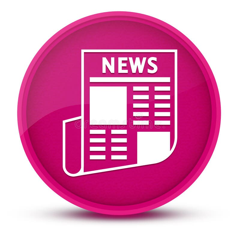 Newspaper Luxurious Glossy Pink Round Button Abstract Stock ...