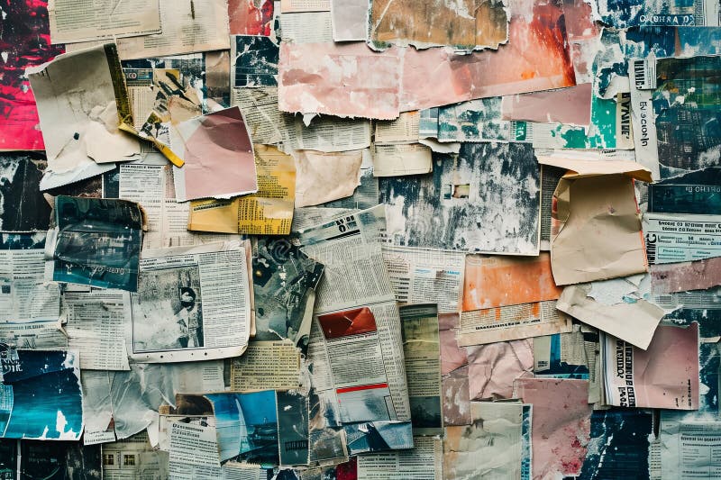 Newspaper Magazine Collage Background Texture Stock Image - Image of ...