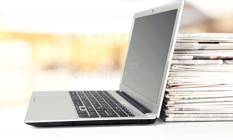 Newspaper stock image. Image of magazine, stack, white - 119325375