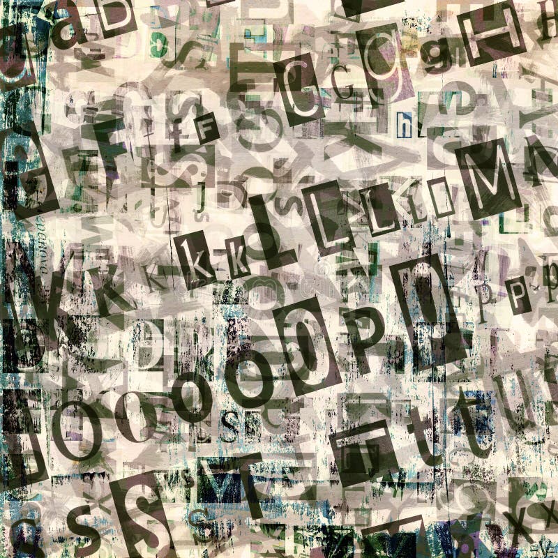 Newspaper, Magazine Grunge Letters Background Stock Photo - Image of ...