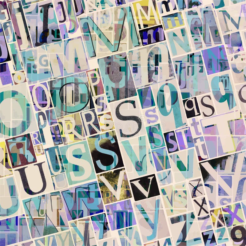 Newspaper, Magazine Collage Background Stock Illustration ...