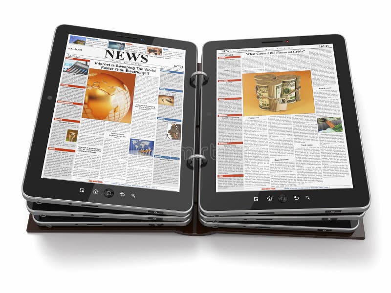 Digital News. Laptop, Mobile Phone and Digital Tablet Pc Stock ...