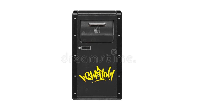Newspaper Mailbox Black, Front View Stock Illustration - Illustration ...