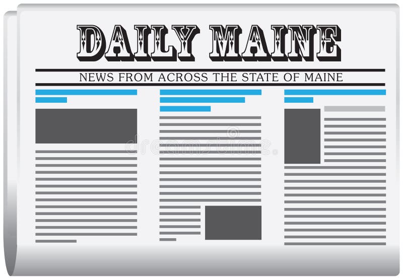 Newspaper daily Maine stock vector. Illustration of printing - 90077454