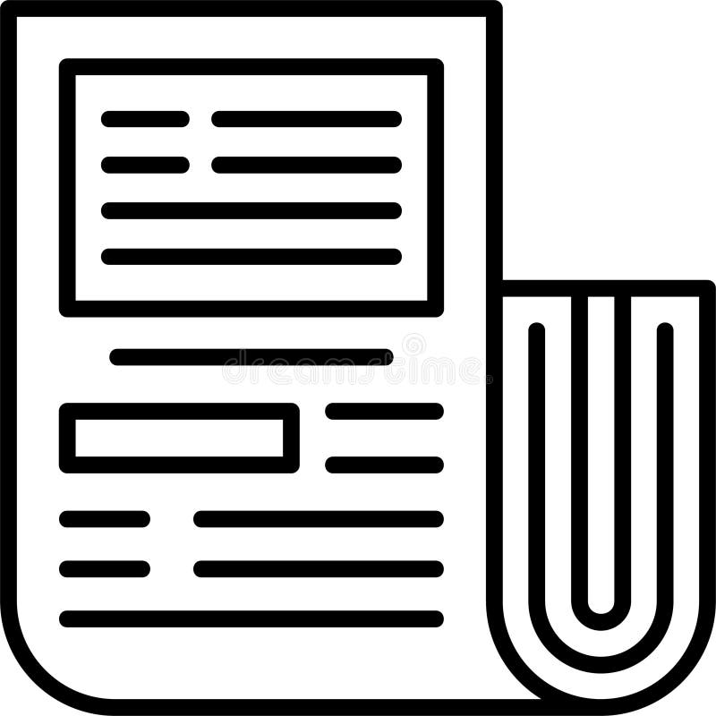 Newspaper Outline Vector Icon Stock Vector - Illustration of vector ...