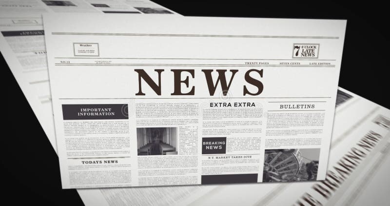 Breaking News Newspaper Front Page Announcement Stock Illustration ...