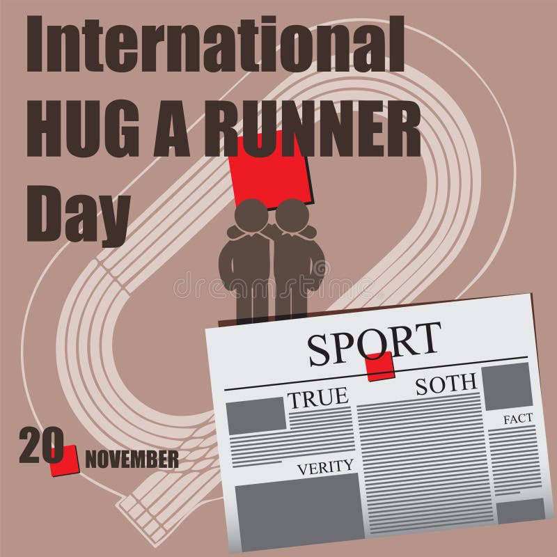 Hug a Runner Day stock vector. Illustration of page - 262775311