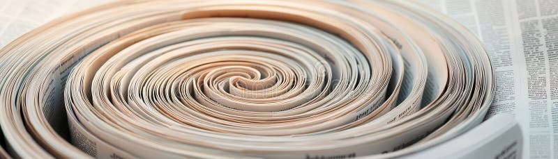Newspaper Pages Arranged in a Spiral Staircase Pattern Symbolizing the ...