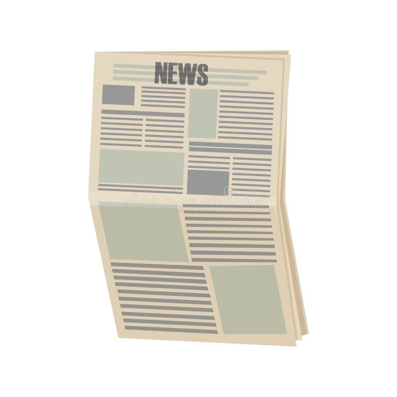 Newspaper Pile, Stack of Magazine with Rope in Cartoon Style Isolated ...