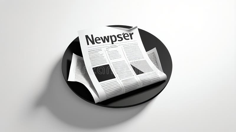 Newspaper on Plate stock illustration. Illustration of sits - 381498392