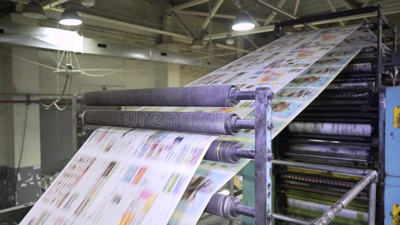 Newspaper Printing Process in Printing House Stock Video - Video of ...