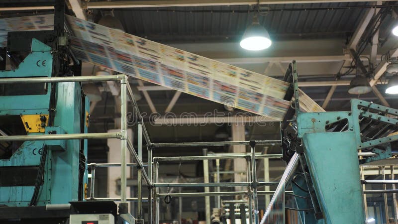 Newspaper Printing Process in Printing House Stock Footage - Video of ...