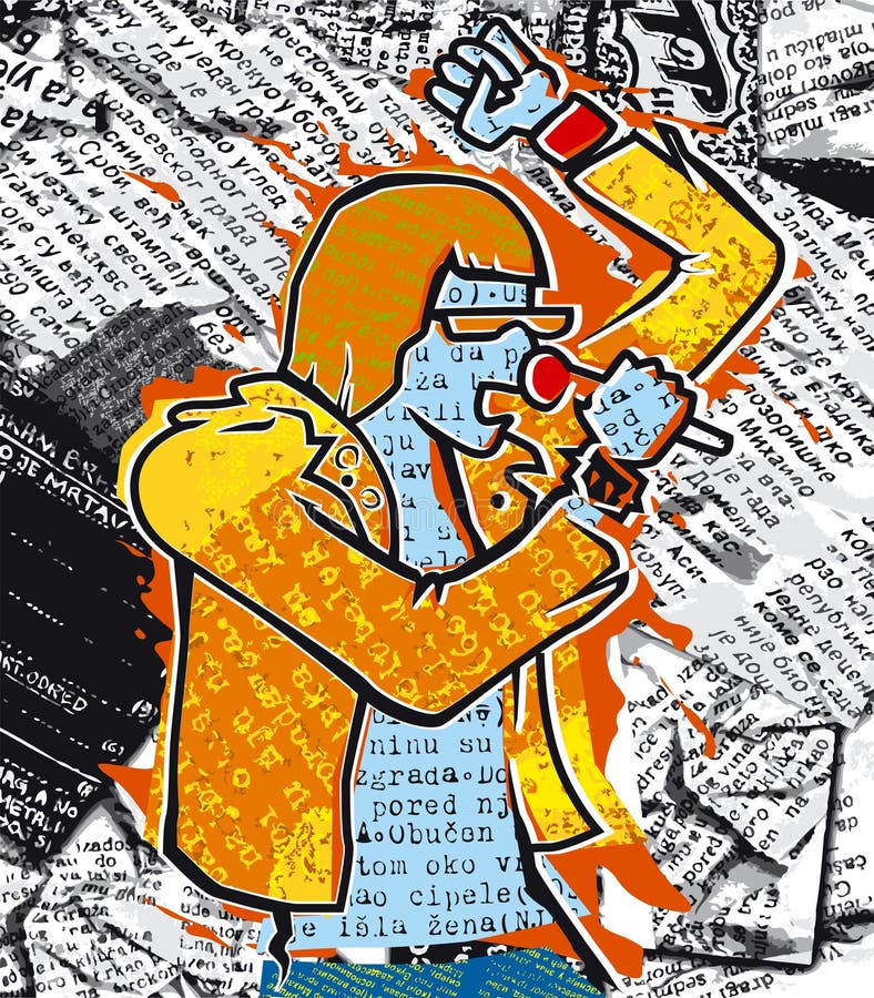 Newspaper punk singer stock vector. Illustration of lifestyle - 2680329