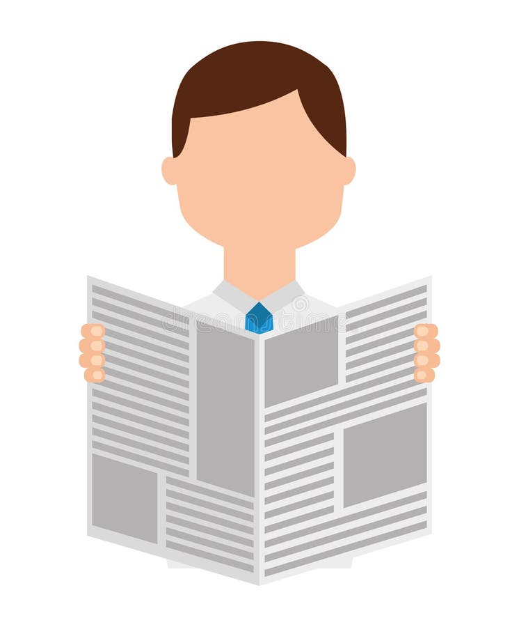Newspaper Reader Isolated Icon Design Stock Illustration - Illustration ...