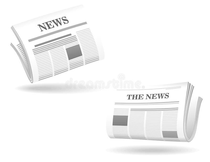 Newspaper realistic icons stock vector. Illustration of gray - 29717885