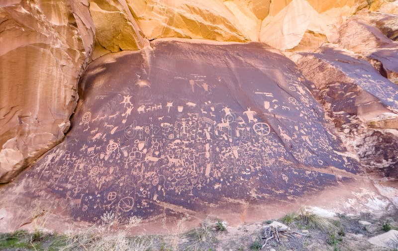 Newspaper Rock State Historical Monument Stock Image - Image of ...