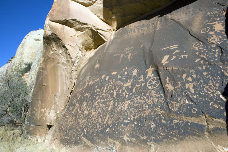 Newspaper Rock in Utah. stock image. Image of hieroglyphics - 3760063